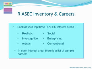 Discover Identity with RIASEC Inventory | PPT