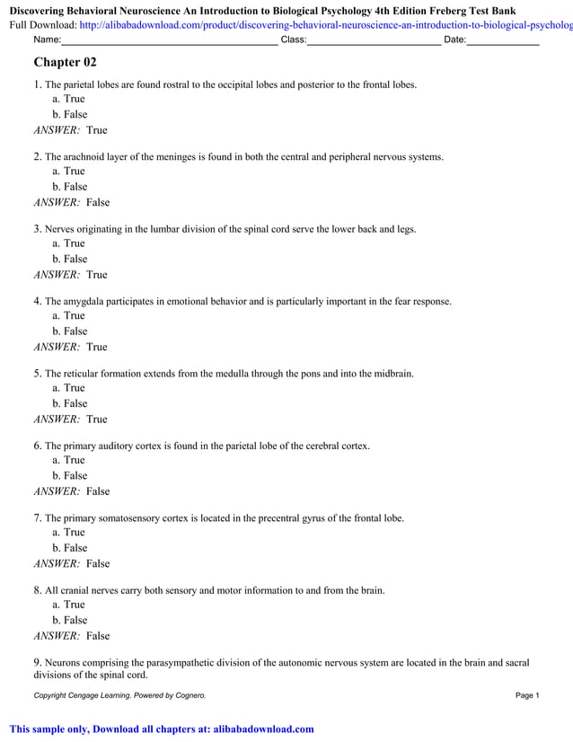 Discovering Behavioral Neuroscience An Introduction to Biological ...