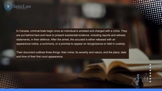 Discovering the Ins and Outs of Criminal Trials in Canada | PPTX