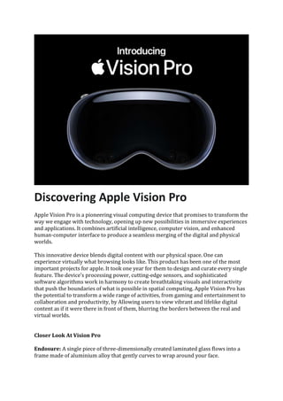 Discovering Apple Vision Pro (1).pdf | Cameras and Camcorders ...