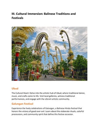 Discovering Bali: A Journey through Paradise | PDF