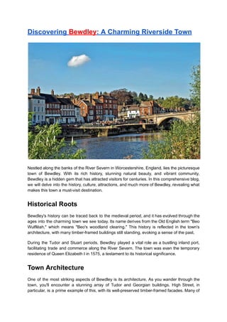 Discovering Bewdley-A Charming Riverside Town | PDF