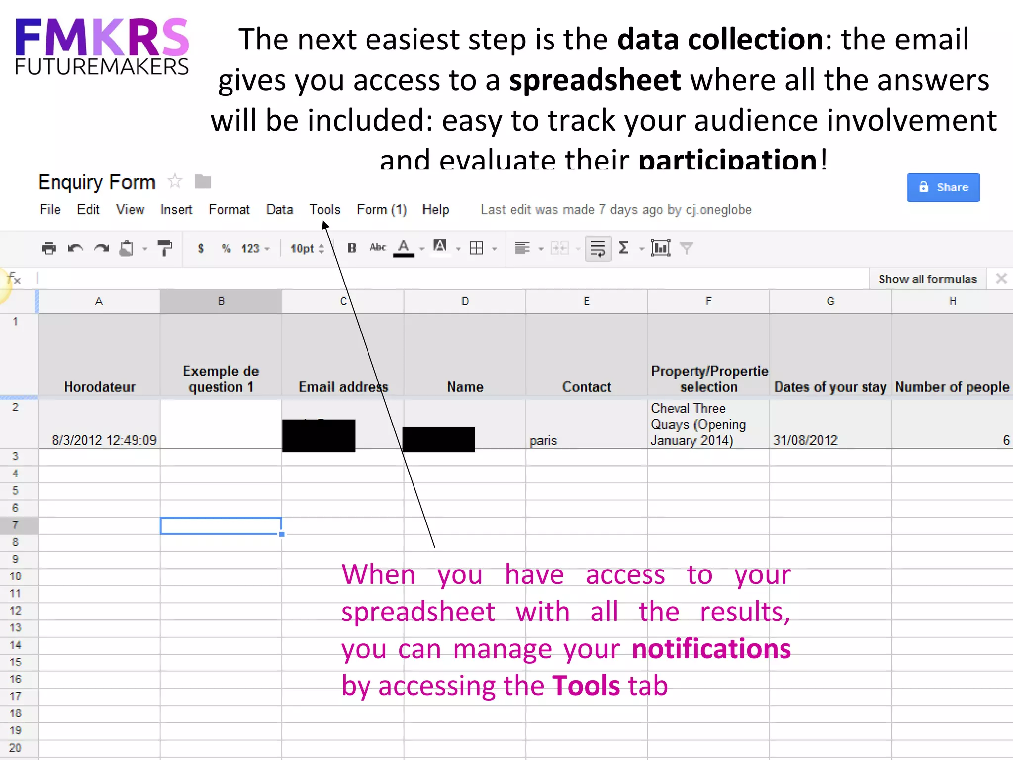 First steps with CoolerWeb and Google Docs Forms | PPT