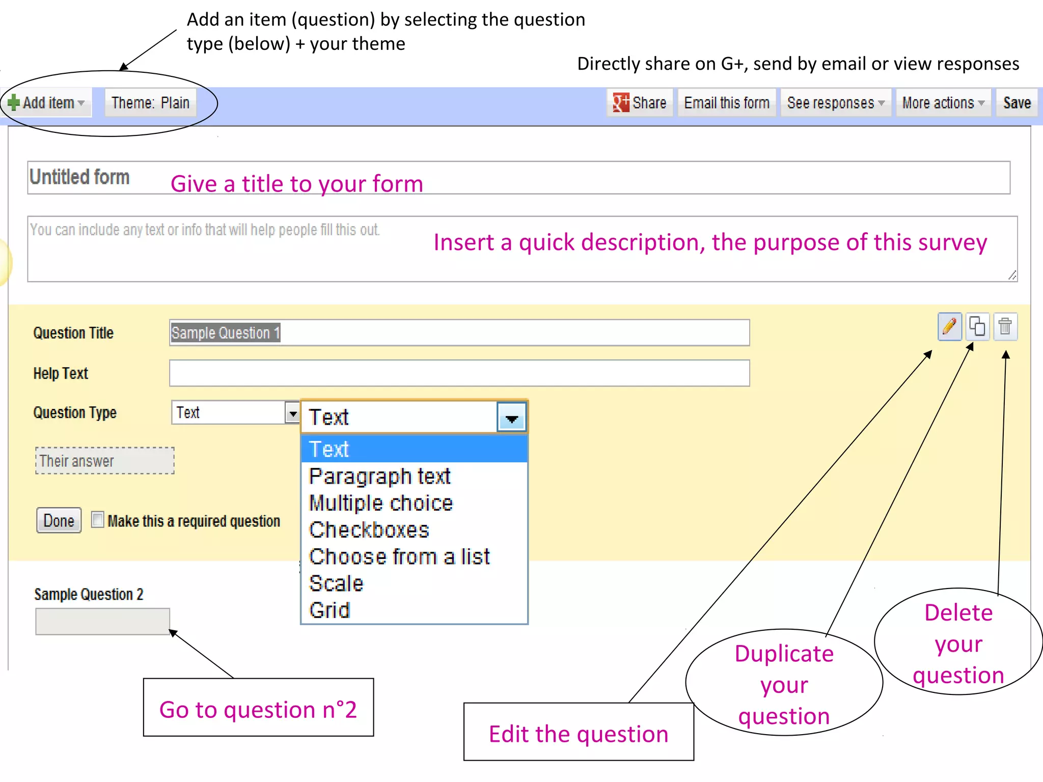 First steps with CoolerWeb and Google Docs Forms | PPT