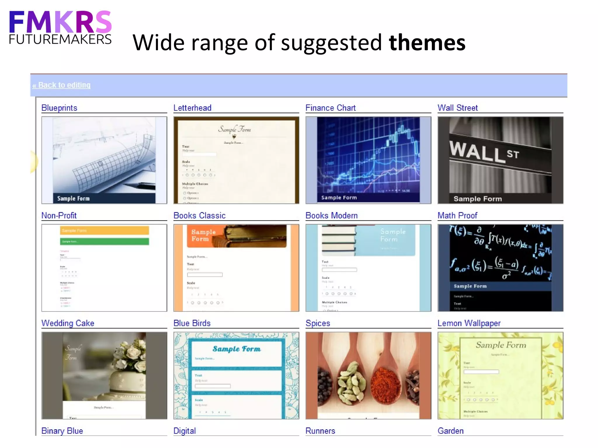 First steps with CoolerWeb and Google Docs Forms | PPT