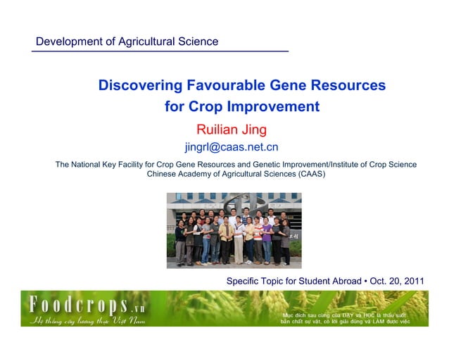 Discovering favourable gene resources for crop improvement | PPT