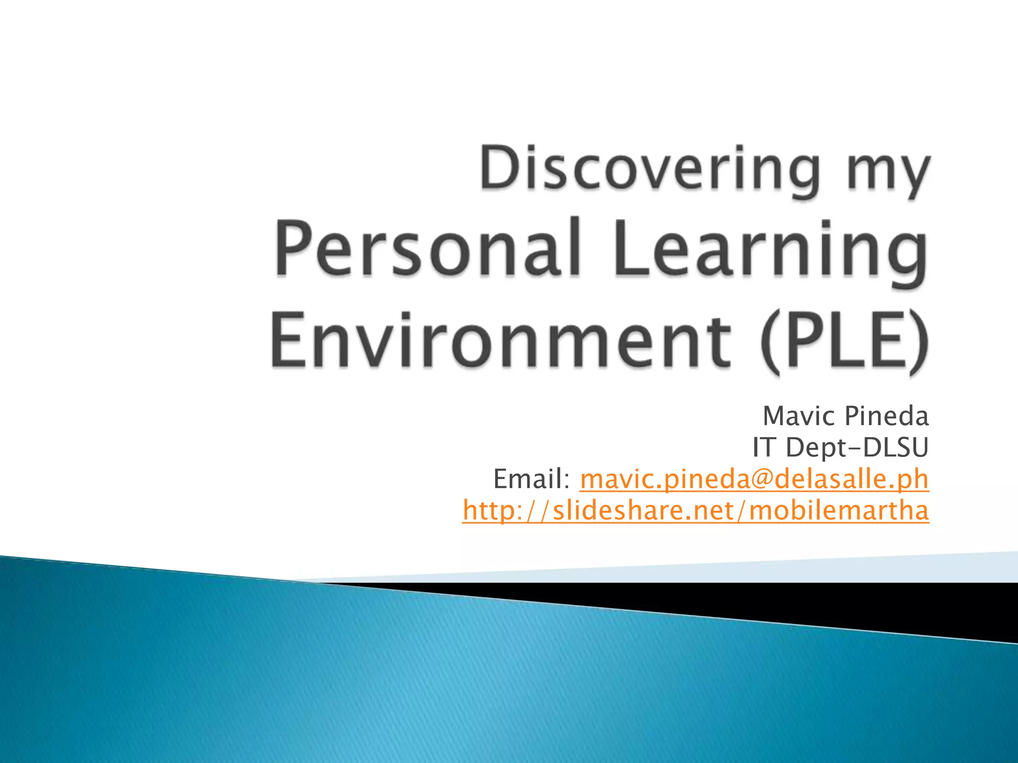 Discovering my PLE | PPT