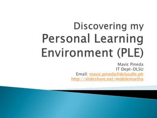 Discovering my PLE | PPT