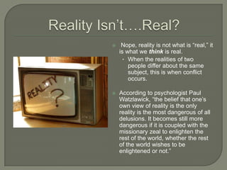Discovering Our Realities & The Perception Process | PPT