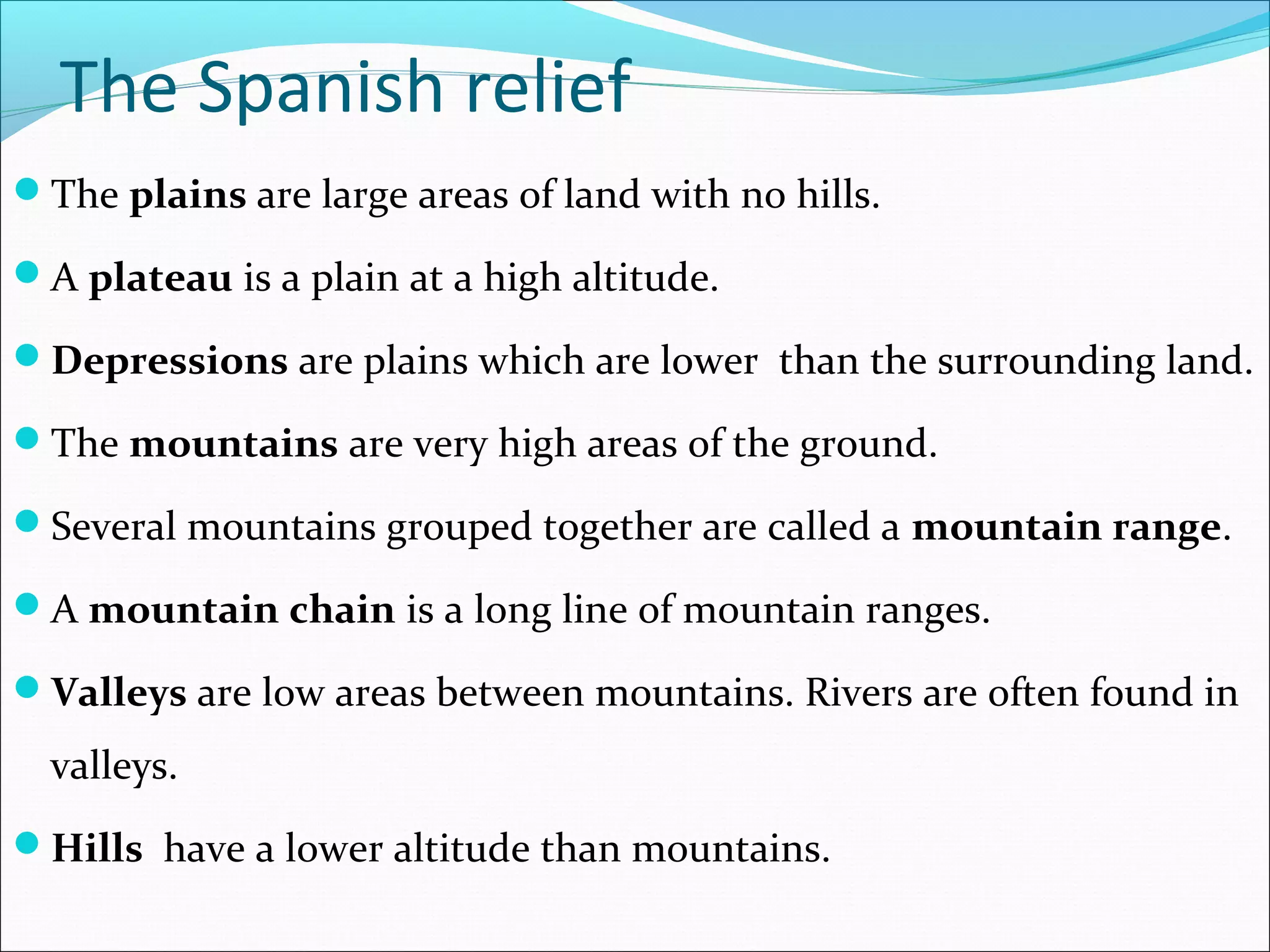 Discovering the environment the spanish landscape | PPT