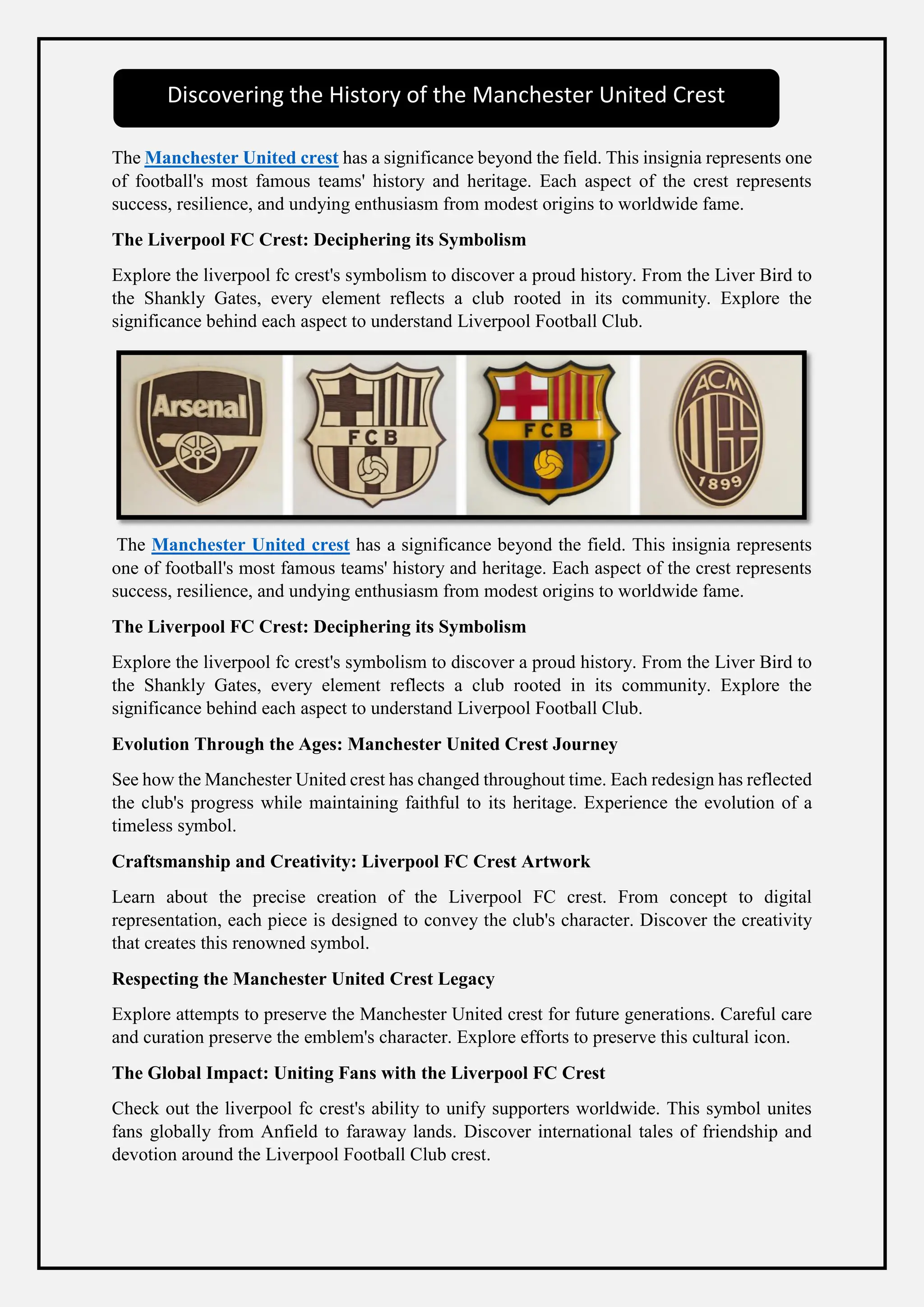 Discovering the History of the Manchester United Crest | PDF