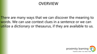 Discovering the meaning of words | PPTX
