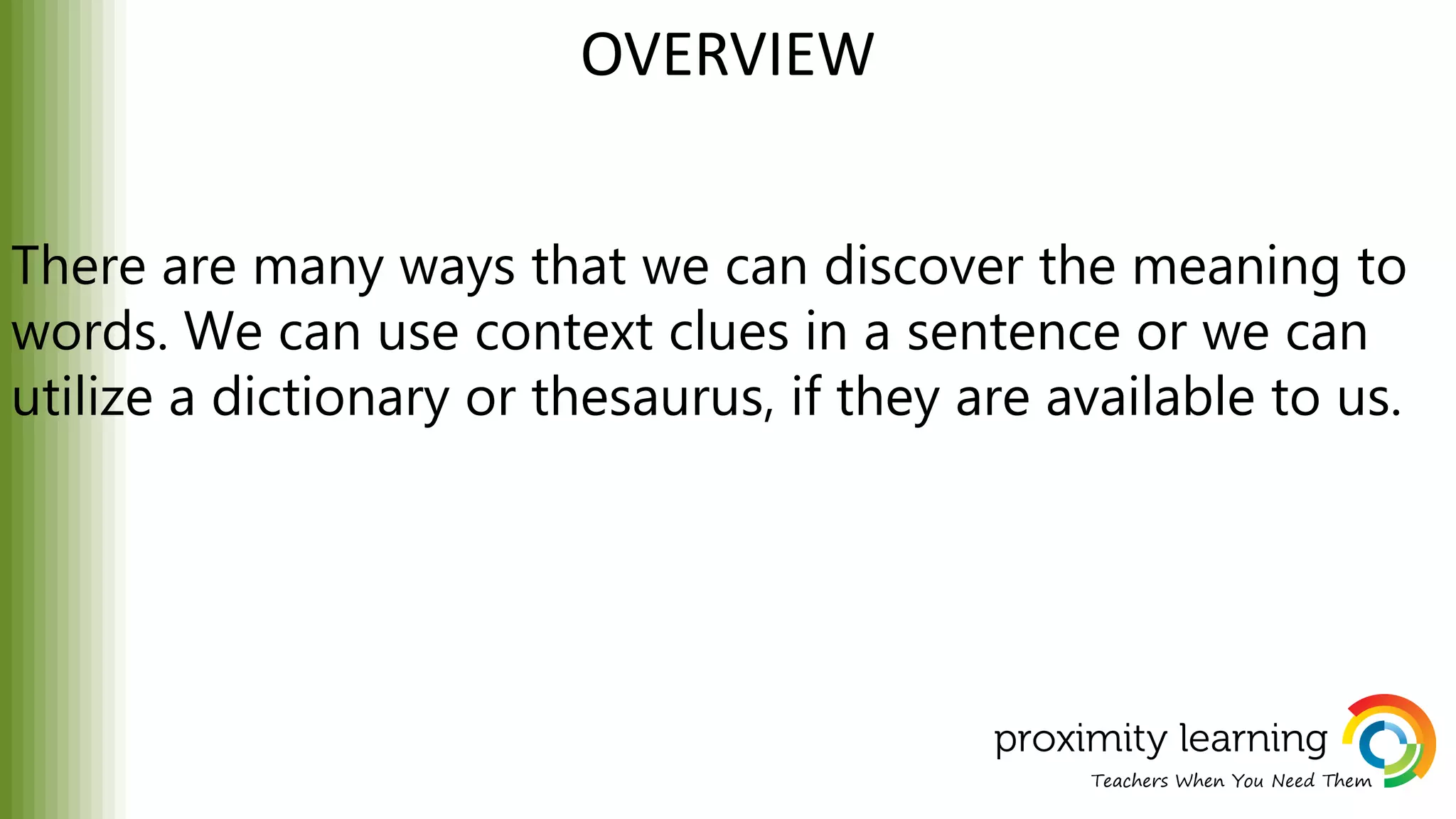 Discovering the meaning to words | PPTX