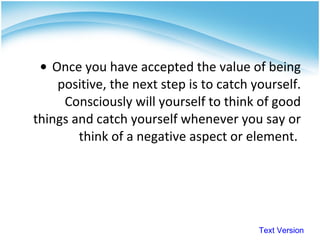Discovering The Power Of Positive Thinking | PPT