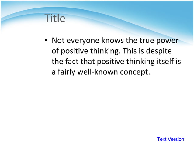 Discovering The Power Of Positive Thinking | PPT