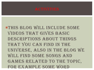 Discovering the universe pp. | PPTX