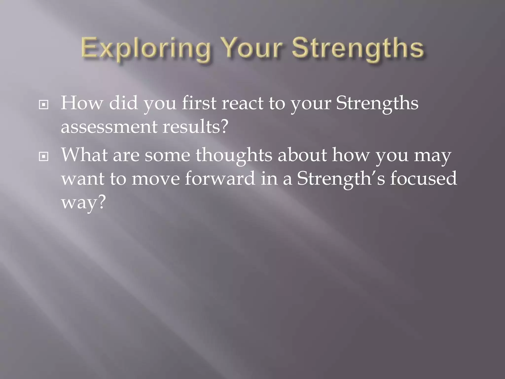 Discovering Your Strengths - Customer Service Supervisors | PPTX