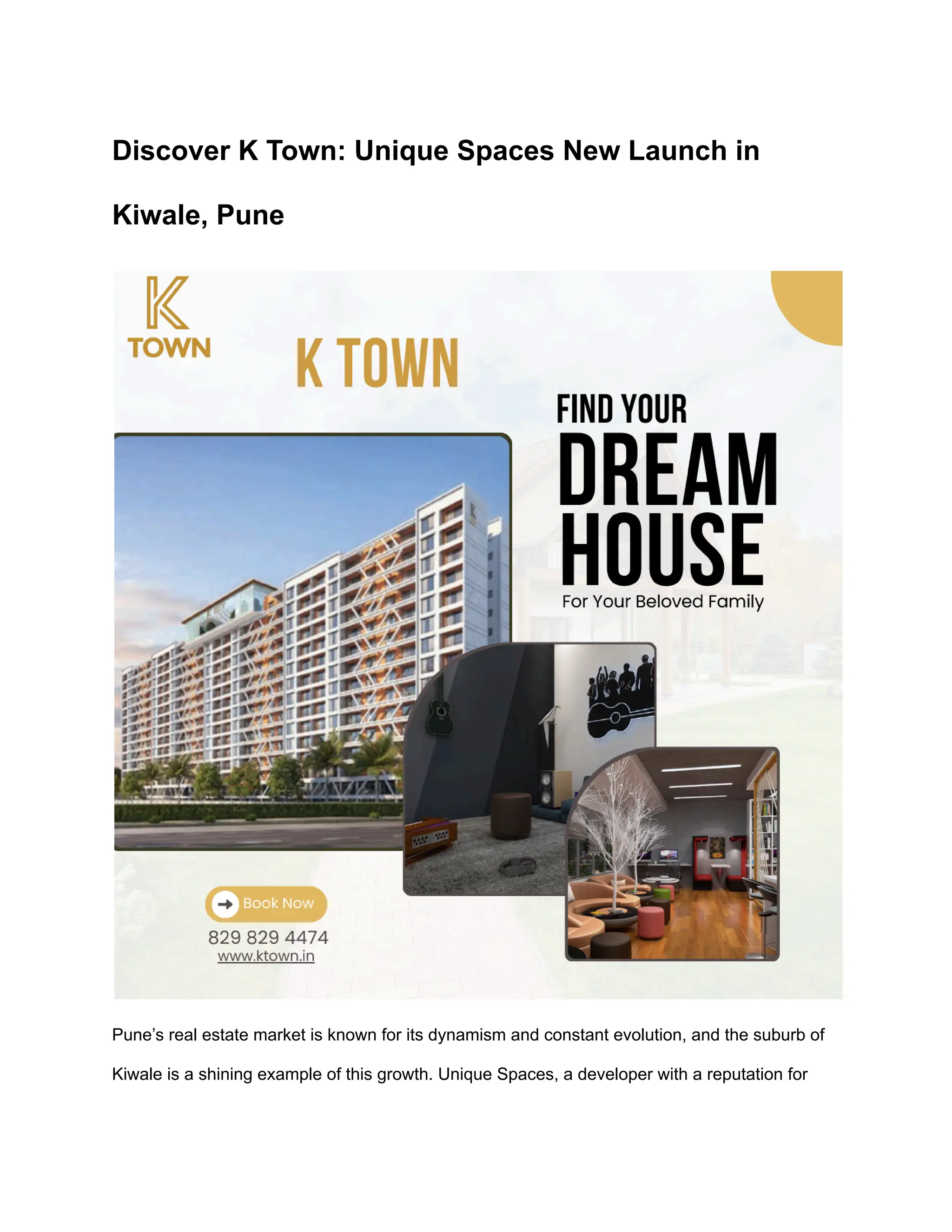 Discover K Town_ Unique Spaces' New Launch in Kiwale, Pune.pdf