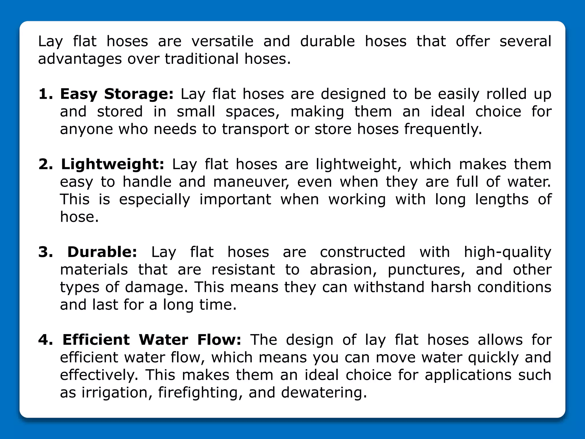 Discover the Advantages of Lay Flat Hoses.pptx