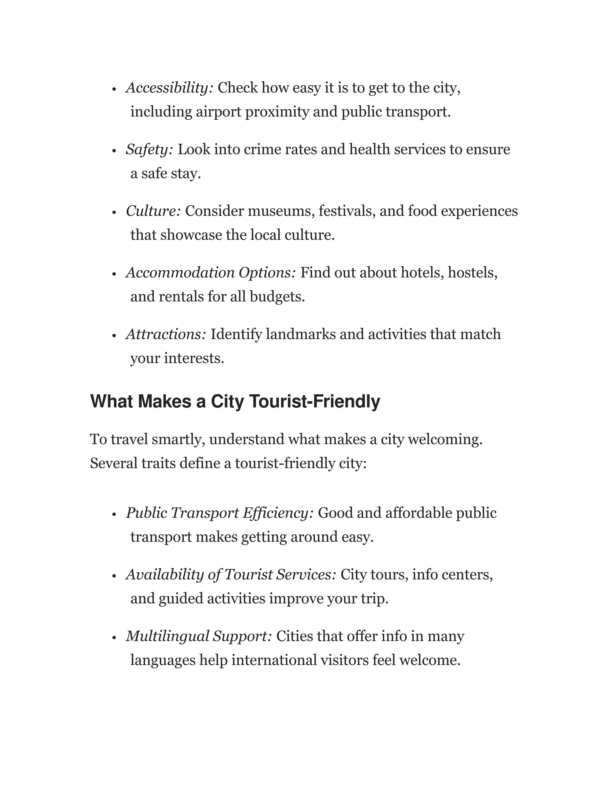 Discover the Best Tourist Cities: Travel | DOCX
