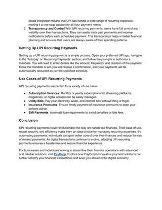 Discover the Ease of UPI Recurring Payments Today _ Paycorp | PDF