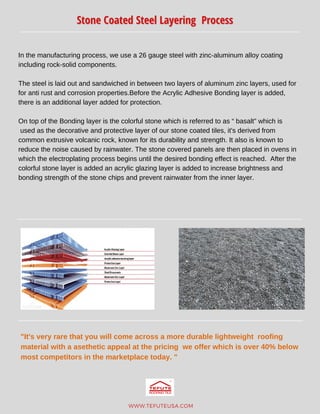 Stone Coated Steel Built for all Weather Climates | PDF