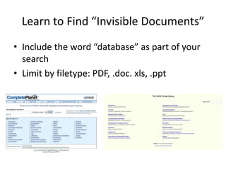 Discover the invisible web | PPT
