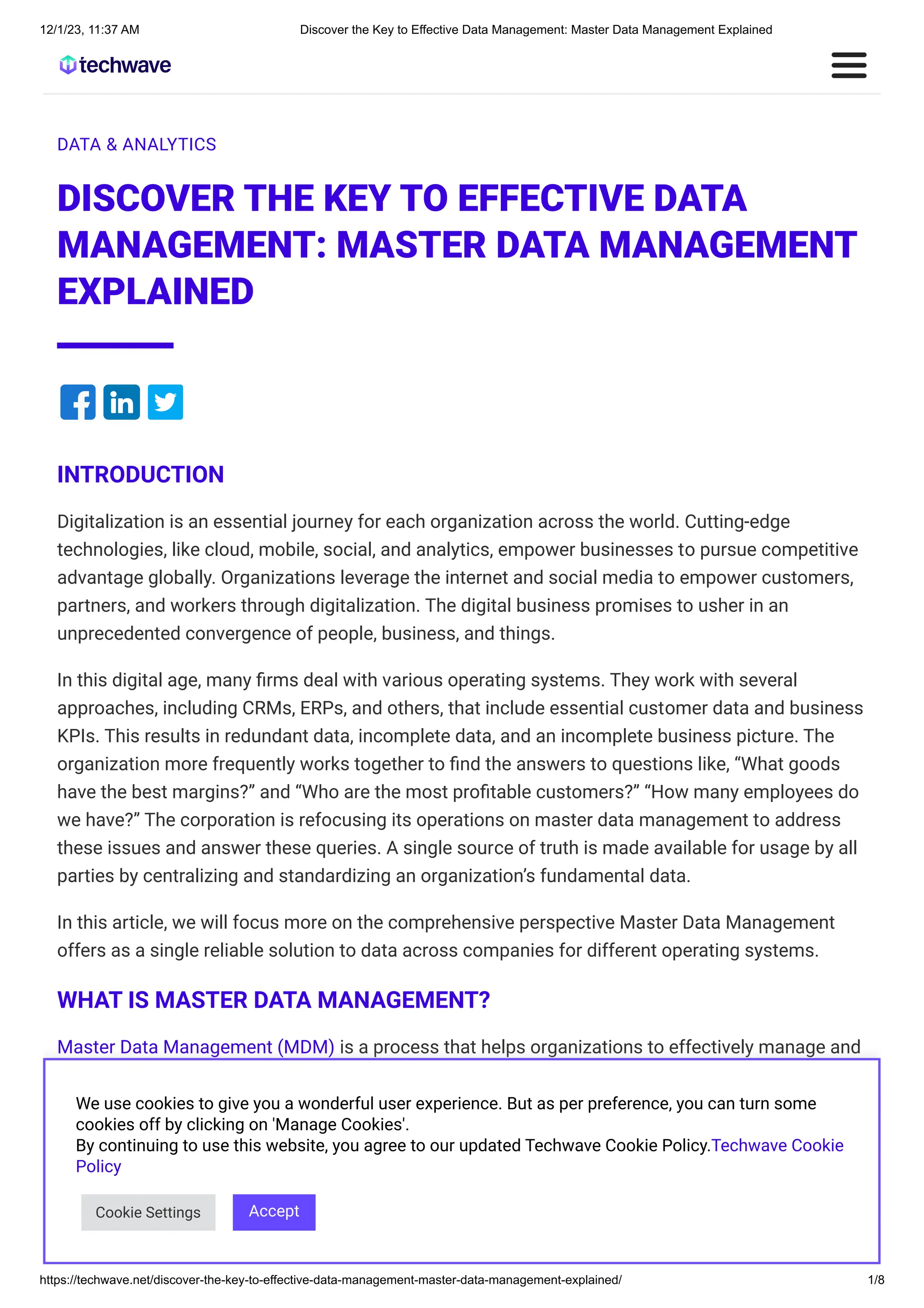 Discover the Key to Effective Data Management_ Master Data Management Explained.pdf | Databases ...