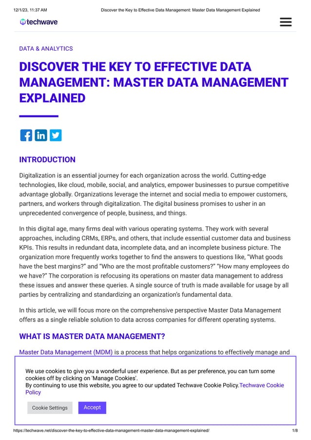 Discover the Key to Effective Data Management_ Master Data Management Explained.pdf | Databases ...