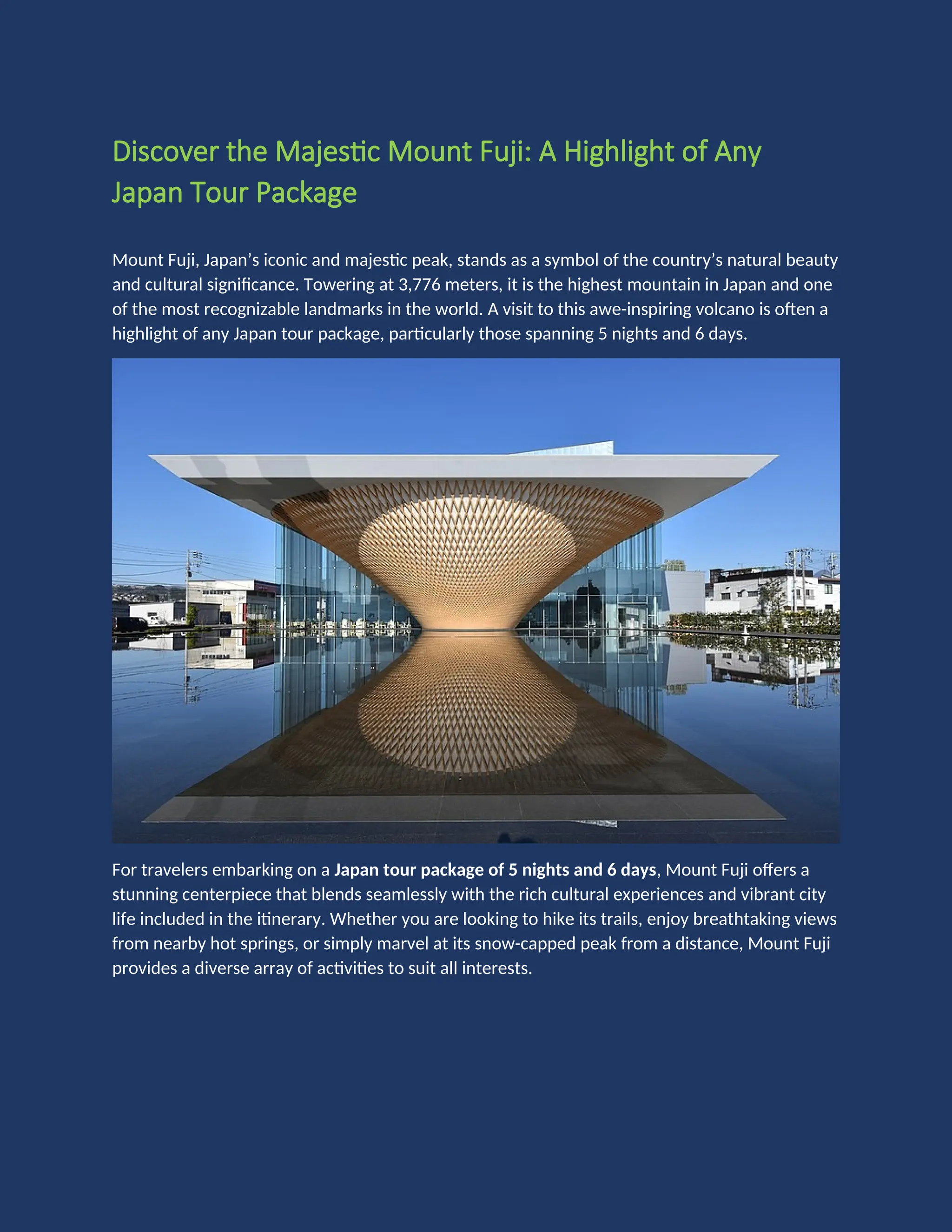 Japan tour package of 5 nights and 6 days | PDF