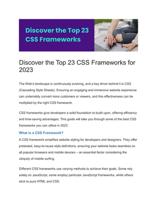 Discover the Top 23 CSS Frameworks for 2023.pdf