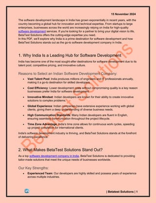 Discover Top-Notch Software Development in India with Us!.pdf | Free ...