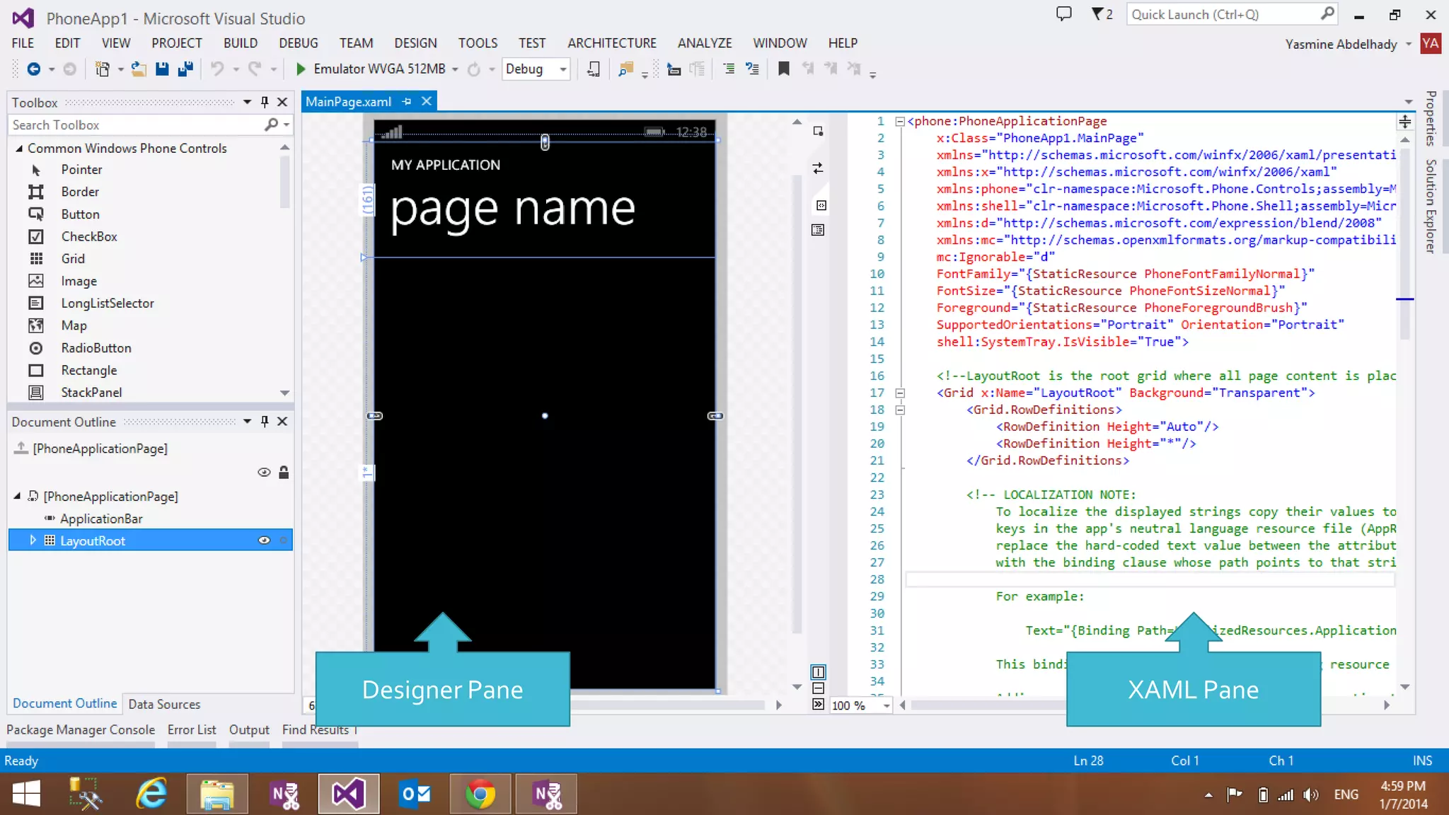 "Discover windows phone" 01. Project Template | PPT