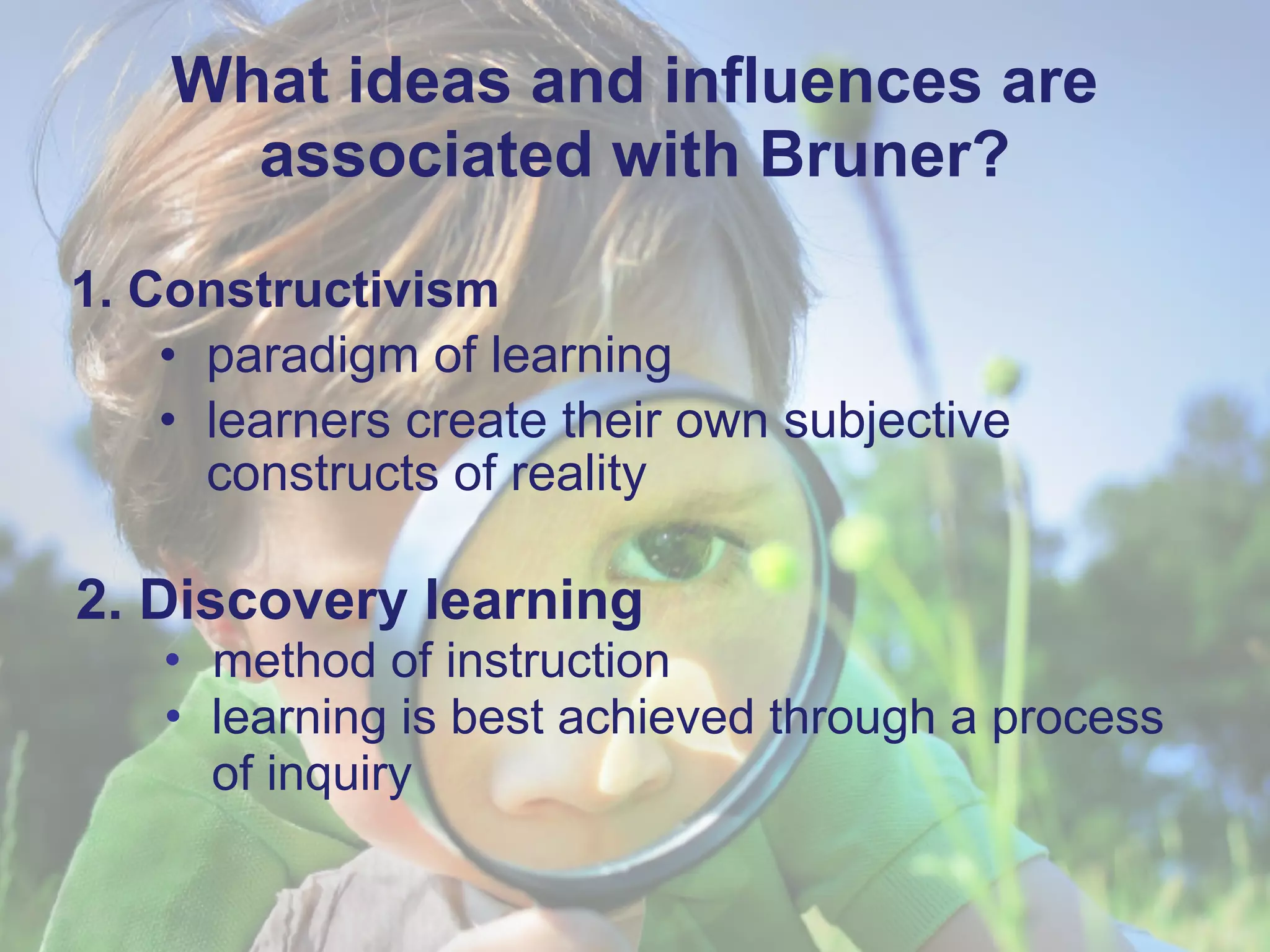 Jerome Bruner: Discovery Learning | PDF