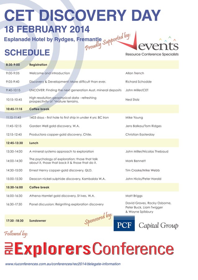 Discovery Day - Centre for Exploration Targeting - February 2014 ...