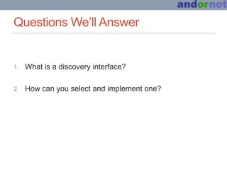 Discovery Interfaces | PPT