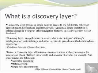 Discovery layers introduction | PPT