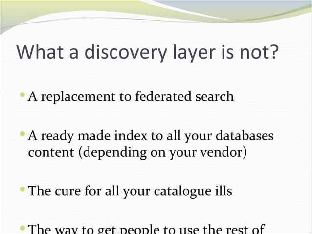 Discovery layers introduction | PPT