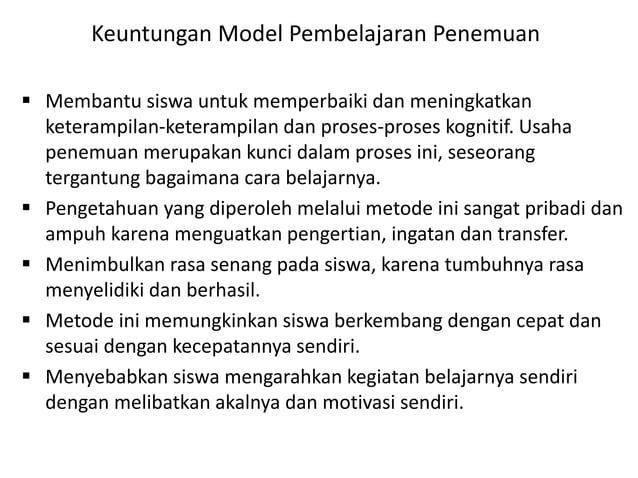 METODE PEMBELAJARAN GURU DISCOVERY LEARNING | PPT