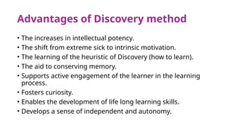 Hinakousar _24_DISCOVERY METHOD OF TEACHING. (1).pptx | Education