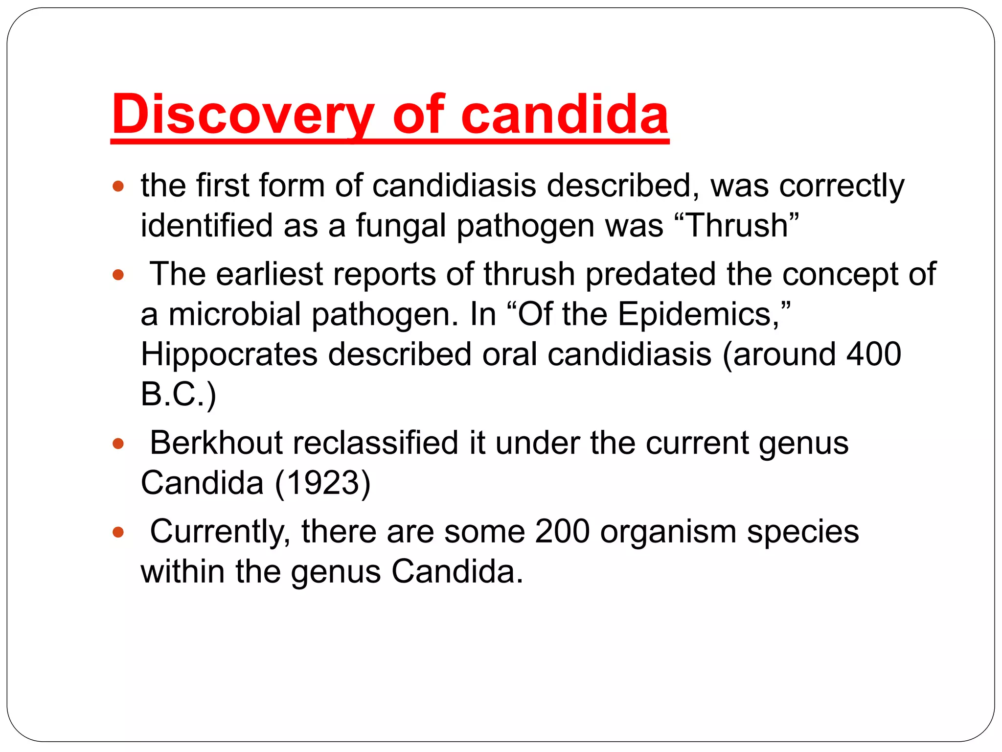 Discovery of candida | PPTX