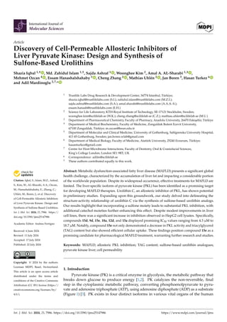Discovery of Cell-Permeable Allosteric Inhibitors of Liver Pyruvate Kinase Design and Synthesis ...