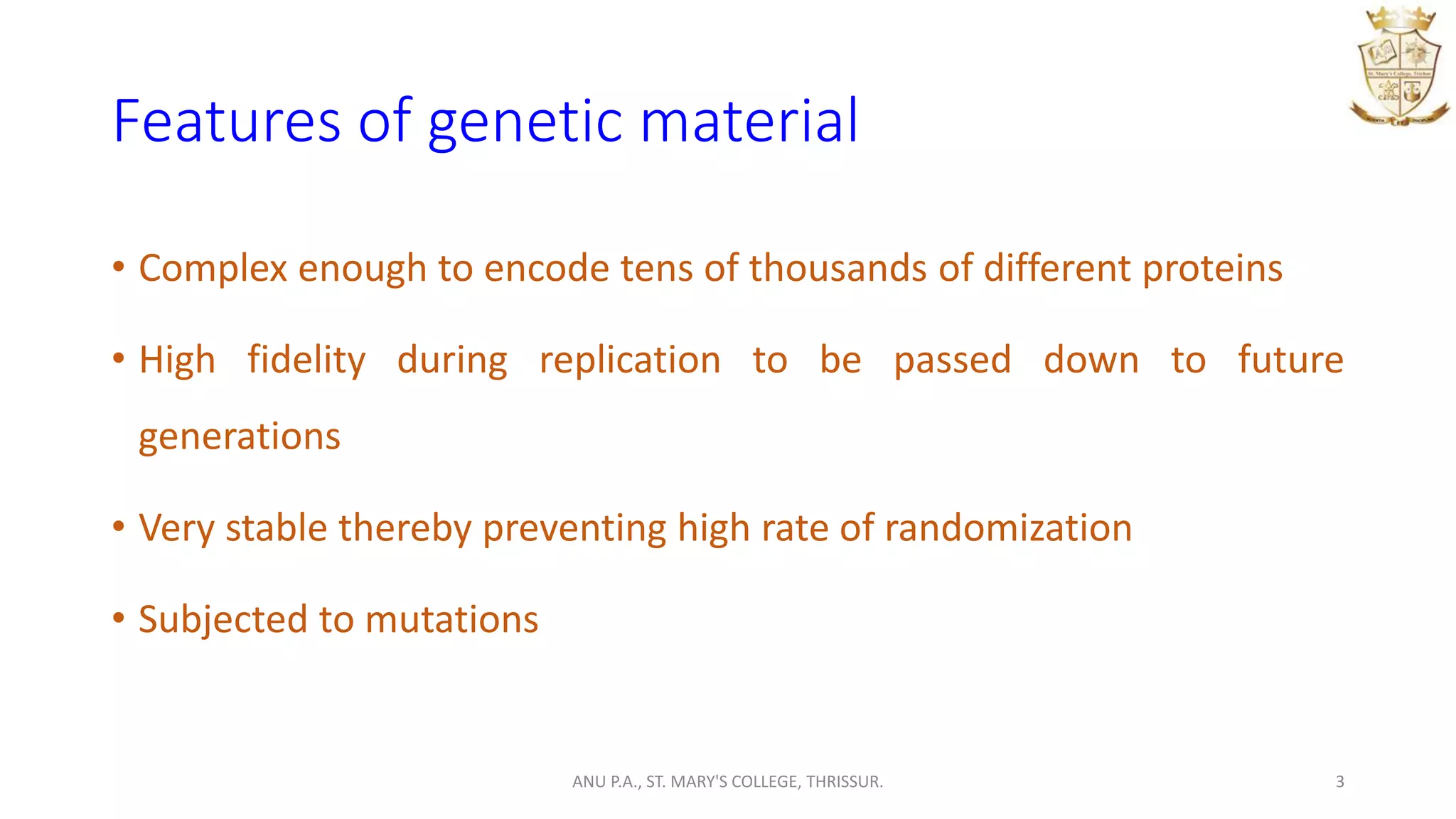 Discovery of DNA as genetic material | PPTX