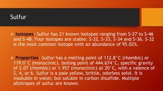 Discovery of element sulfur | PPTX