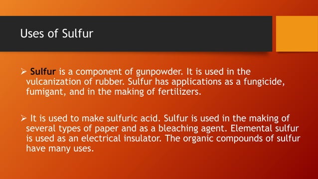 Discovery of element sulfur | PPT
