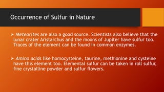 Discovery of element sulfur | PPTX