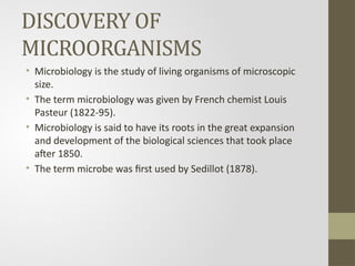 DISCOVERY AND INVENTION OF MICROORGANISMS | PPTX