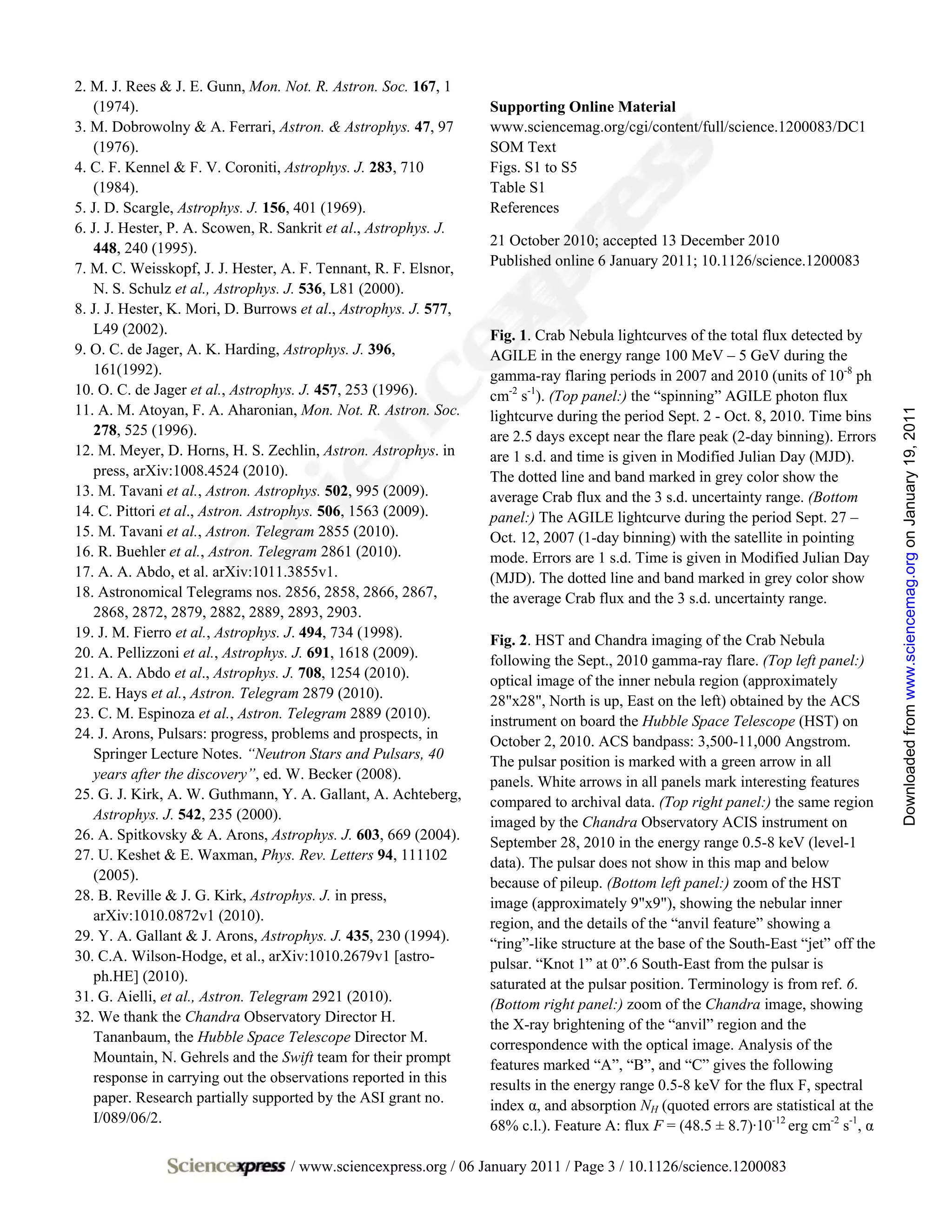 Discovery of powerful gamma ray flares from the crab nebula | PDF
