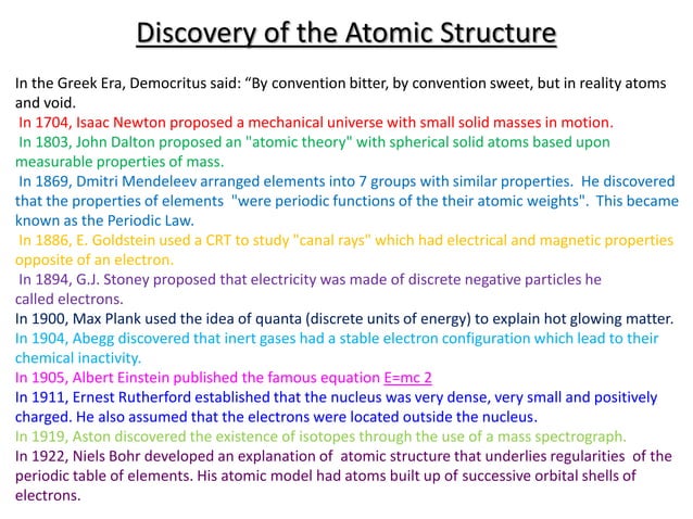 Discovery of the atomic structure (Shortened version) | PPT
