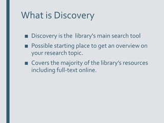 Discovery search | PPT